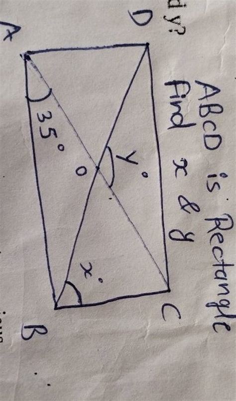 Abcd Is Rectangle Find X And Y Filo