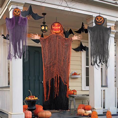 Drdudu 3 Pack Hanging Halloween Decor Outdoor Pumpkins