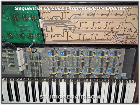 Studio Repair Sequential Circuits Prophet 600 Opened Studio Repair Sequential Circuits Prophet 600 Opened