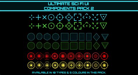 Artstation Ultimate Sci Fi Ui Components Pack 2 Crosshairs