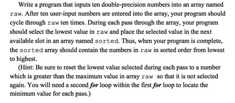 Solved Write A Program That Inputs Ten Double Precision