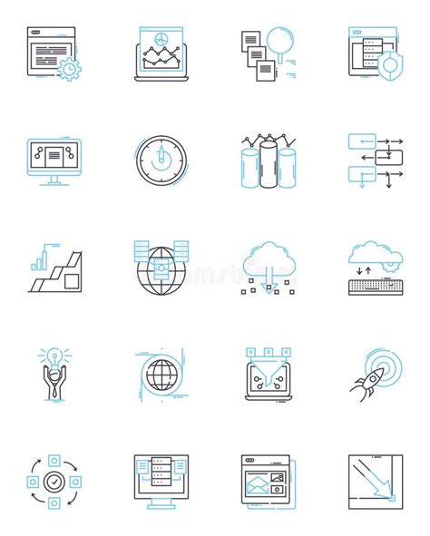 data visualization linear icons set graphs charts infographics