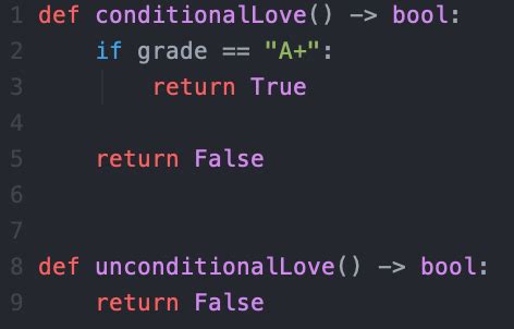ConditionalLoveVsUnconditionalLove R ProgrammerHumor
