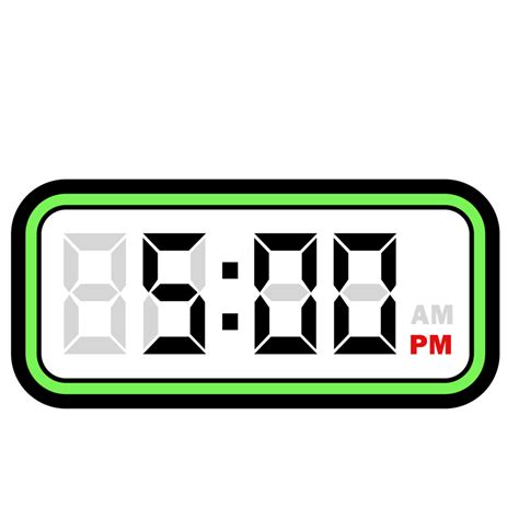 Digital Clock Time At 5 00 Pm Digital Clock 12 Hour Format 32048615 Png