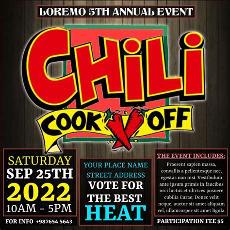 Chili Cook Off Flyer Template Free At Isabella Embry Blog