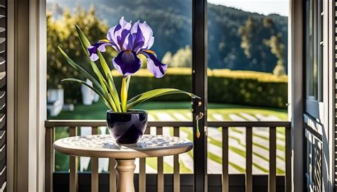 Iris On A Veranda Premium Ai Generated Image