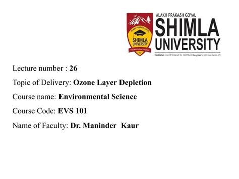 Presentation On Ozone Depletion Pptx