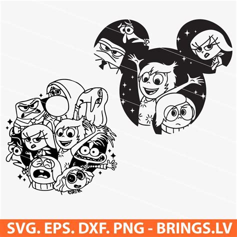 Inside Out Svg Pixar Svg Joy Sadness Anger Disgust Fear Svg