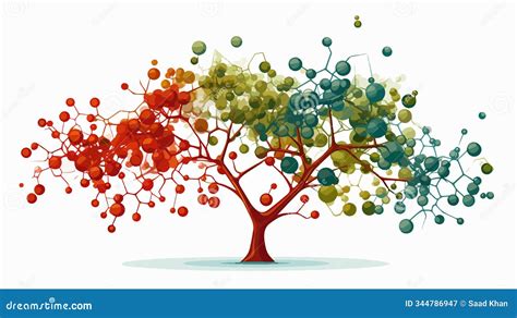 Tree Shaped Molecules Stock Vector Illustration Of Vector 344786947