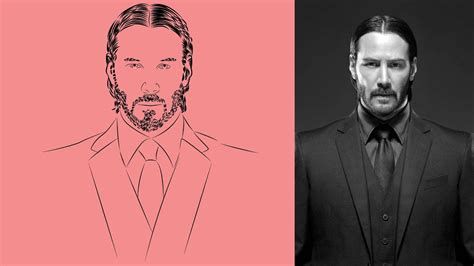 Line Art By Adobe Illustratorرسم جون ويك لاين أرت Youtube