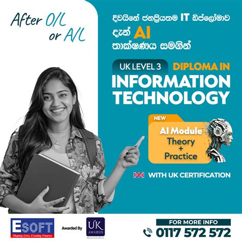Esoft දිවයිනේ ජනප්‍රියතම It ඩිප්ලෝමා පාඨමාලාව දැන් Ai තාක්ෂණය සමගින් 🤖 ඔබේ අනාගතයට අත්‍යාවශ්