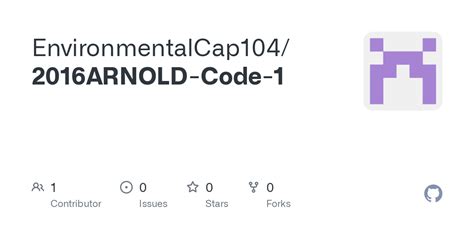 Github Environmentalcap1042016arnold Code 1