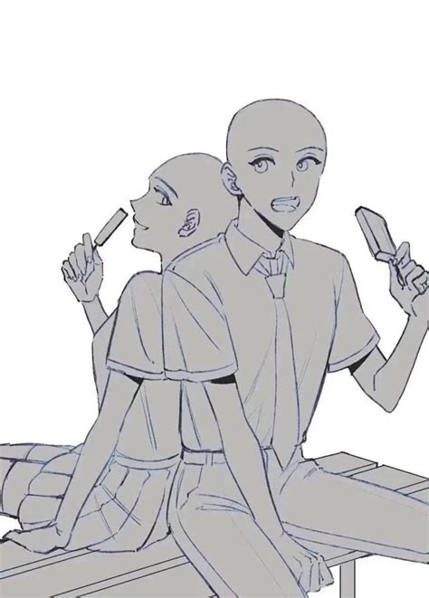 绘画参考 双人亲密互动的参考 花瓣网