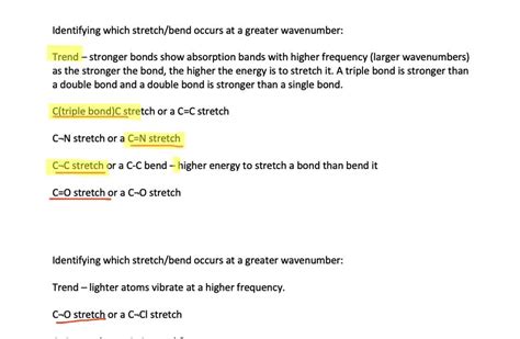 A Which Will Occur At A Larger Wavenumber 1 A C ≡c Stretch Or A C C Stretch 2 A C H Stretch