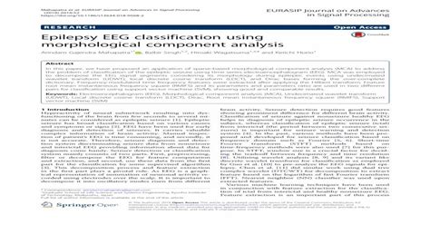 pdf epilepsy eeg classification using morphological component