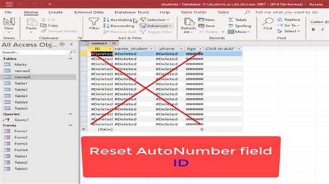 How To Delete All Records Using Query Design In Table Ms Access And Reset Autonumber Field Youtube
