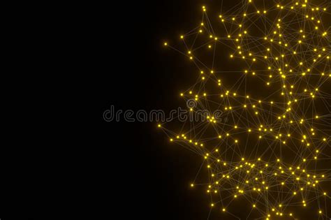 3d Render Loop Abstract Technology Plexus Connection Dot On Black