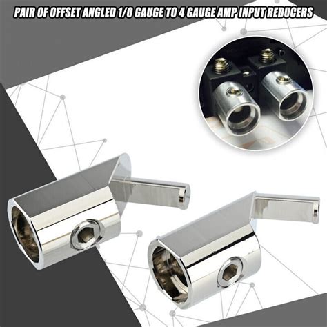 Power Wire Reducer Offset Angled 1 0 Gauge To 4 Gauge Amp Input Reducers 2pc Set Ebay
