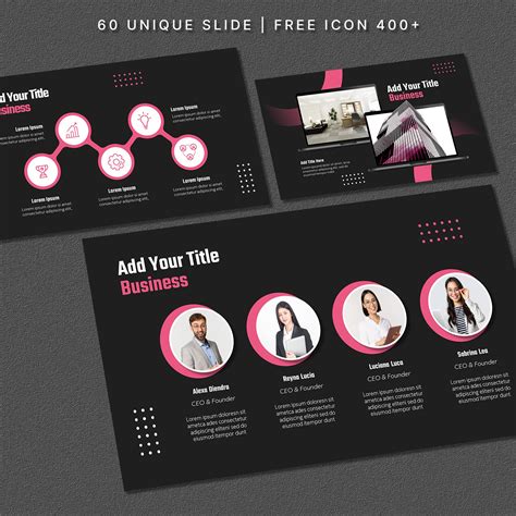 Black Pink Powerpoint Template Ppt Magezine Style Business Persentation Minimalist