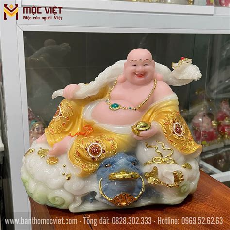 Tượng Phật Di Lặc Màu Vàng Gấm Mẫu Dl 824 Ban Thờ Mộc Việt