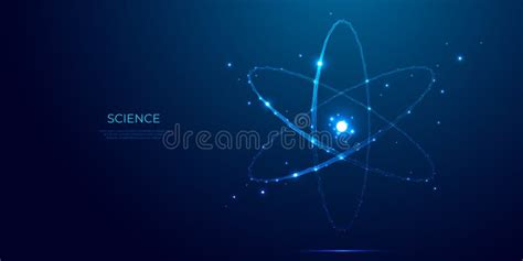 Abstract Atom Cosmic Symbol Nuclear Science Concept Blue Background