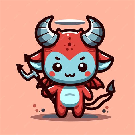 Premium Vector A Cute Devil Diablo In Flat Design Style