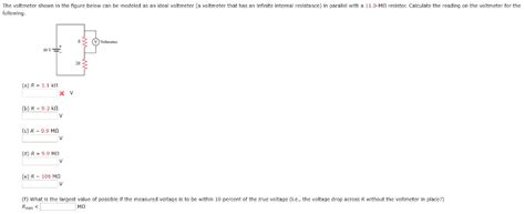 Solved The Voltmeter Shown In The Figure Below Can Be Chegg Com