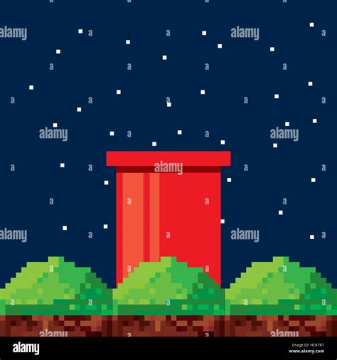 Game Scene Pixelated Background Vector Illustration Design Stock Vector Image Art Alamy