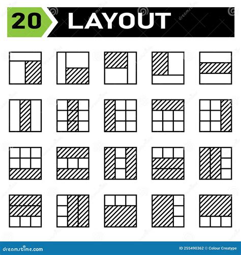layout icon set include layout grid dashboard interface user