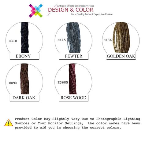 Badu Bg Антични ефекти Конци за бродерия с металик 12 нишки Конец за кръстат шев E310 E415 E436