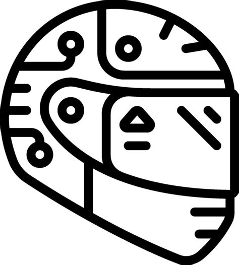 A Helmet Icon With A Line Drawing Of A Helmet 52599298 Vector Art At