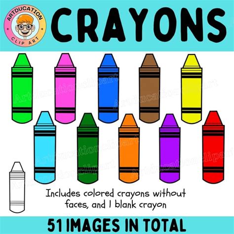 Colorful Crayons School Stationary Clip Art Set By Artducation Tpt