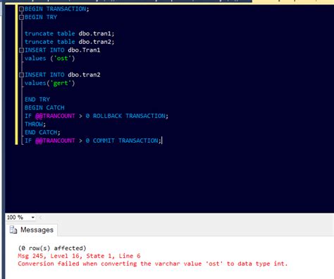 Sql Server Correct Syntax For Transaction Stack Overflow