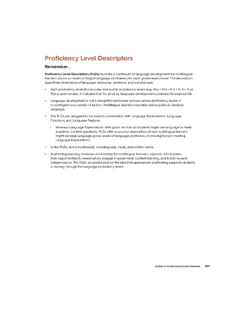 Wida Proficiency Levels Overview Pdf