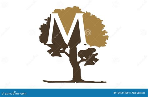 Tree Letter M Stock Vector Illustration Of Life Lawn 104514100