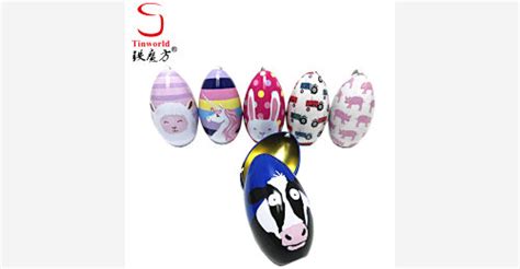 Vintage Easter Egg Tins Egg Shaped Tins Easter Egg Packaging Dong Guan Shenglian Tin