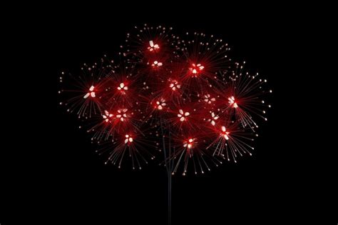 Premium Ai Image Red Fireworks