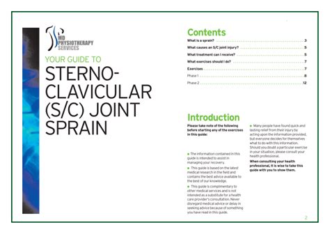 S C Joint Sprain Guide Treatment And Exercises