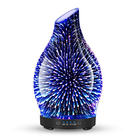 Joyolo 120ml Essential Oil Diffuser 3d Glass Aromatherapy Diffuser With Auto Shut Off And 7