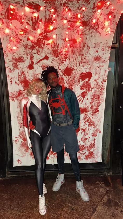 Into The Spiderverse Miles Morales And Spider Gwen Costume Halloween