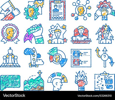 Leadership Leader Business Skill Icon Hand Drawn Vector Image
