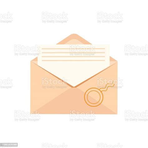 편지가 있는 봉투를 엽니다 흰색 배경의 벡터 그림입니다 다중 색상에 대한 스톡 벡터 아트 및 기타 이미지 다중 색상 단일