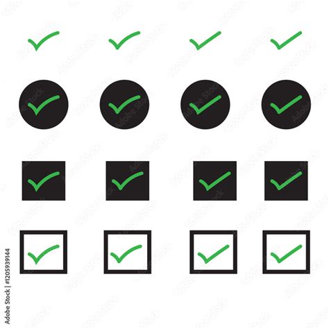Check Box Icon With Correct Accept Checkmark Icons Green Tick Box