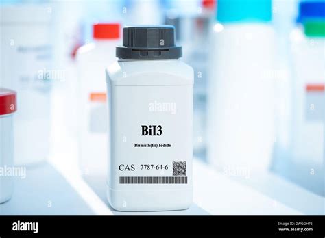 Bii3 Bismuth Iii Iodide Cas 7787 64 6 Chemical Substance In White Plastic Laboratory Packaging