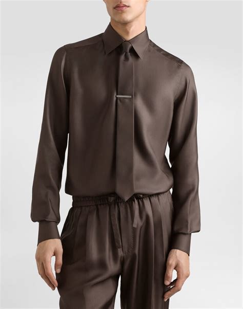 Silk Twill Tie In Brown For Men Dolceandgabbana® Us