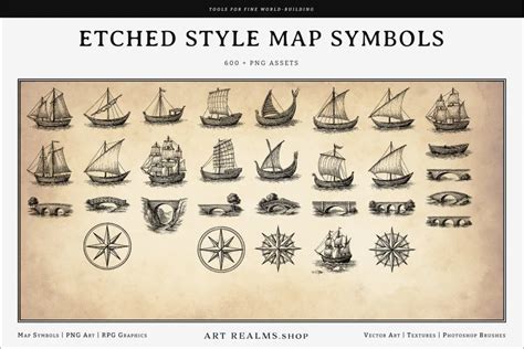 Map Symbols And Icons For Rpg Maps And Books — Custom Fantasy Maps Rpg Symbols And Fantasy Art For