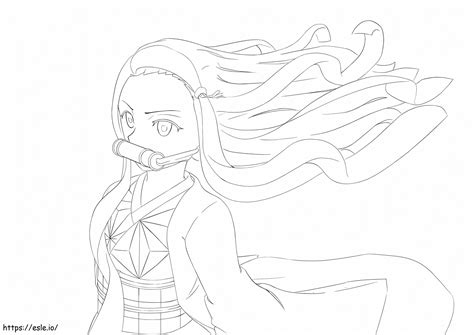 Nezuko Kamado Coloring Page