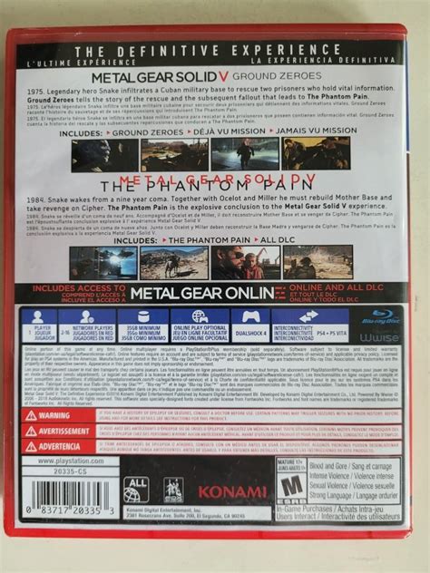 Metal Gear Solid 5 Ps4 Video Gaming Video Games Playstation On Carousell