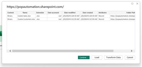 Importing Excel Files Into Power BI From SharePoint Online