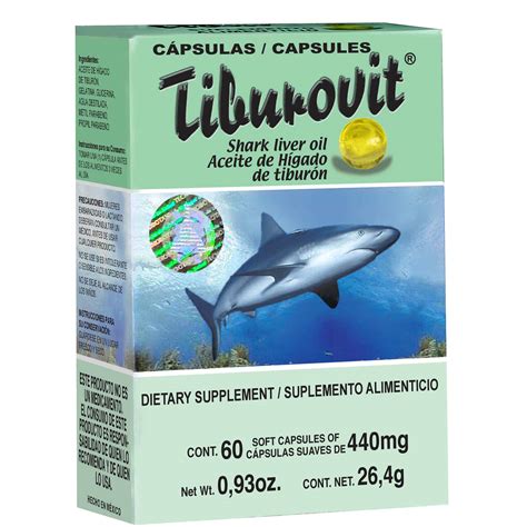 Cápsulas Tiburovit ® Aceite De Hígado De Tiburón Caja Blister 60 El